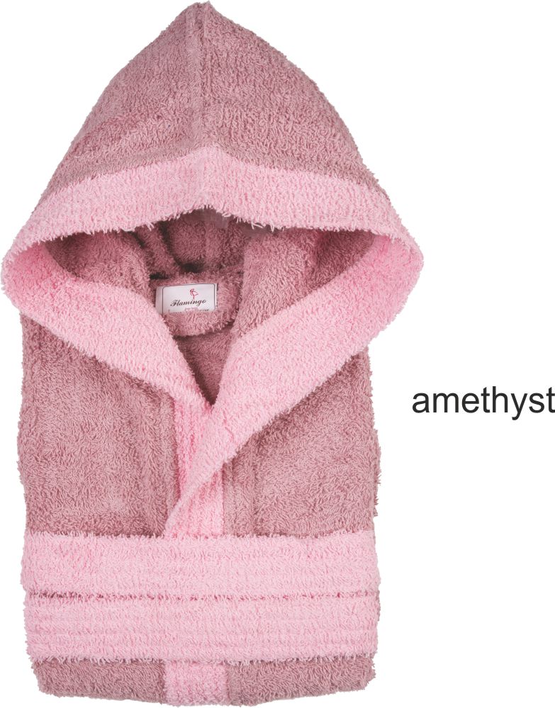 Μπουρνούζι παιδικό Σχ.Junior δίχρωμο βαμβακερό Pink- Amethyst Νο 6,8,10 ...